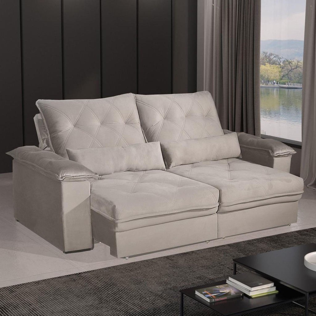 Sofá 4 Lugares 2,50m Retrátil e Reclinável West Bom Pastor | Shopee Brasil