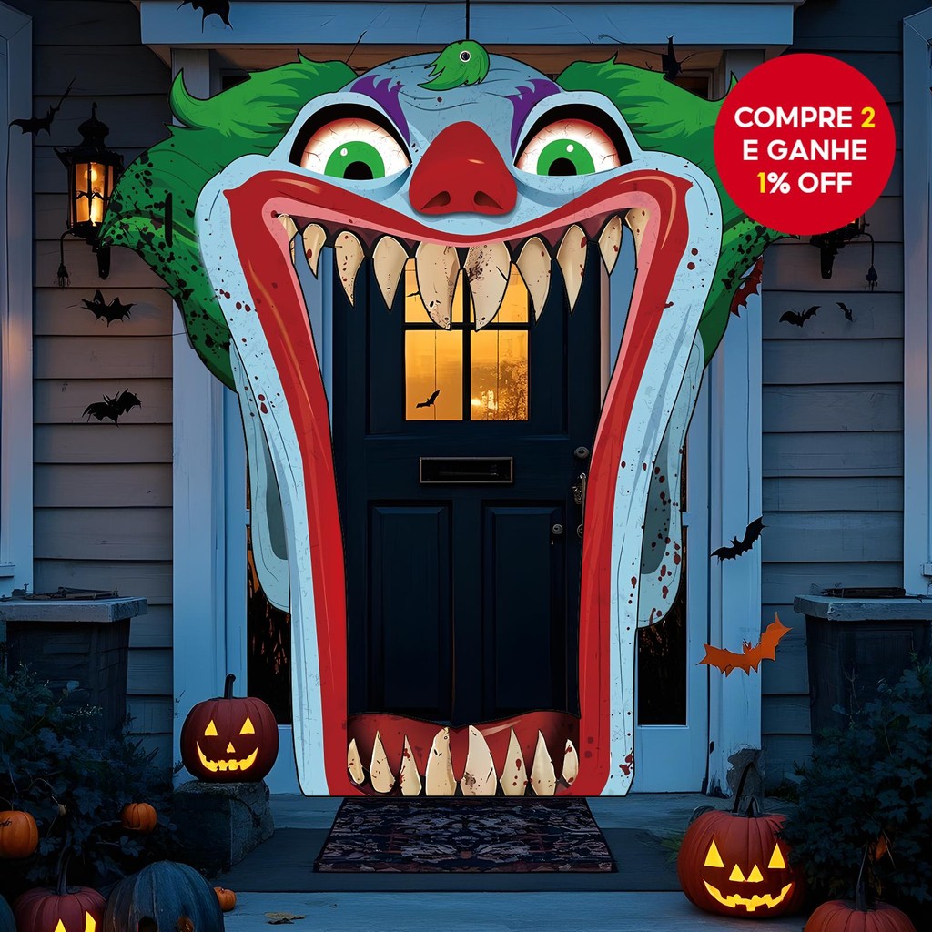 Decorações de Festa de Palhaço de Halloween, Faixa para Porta de ...