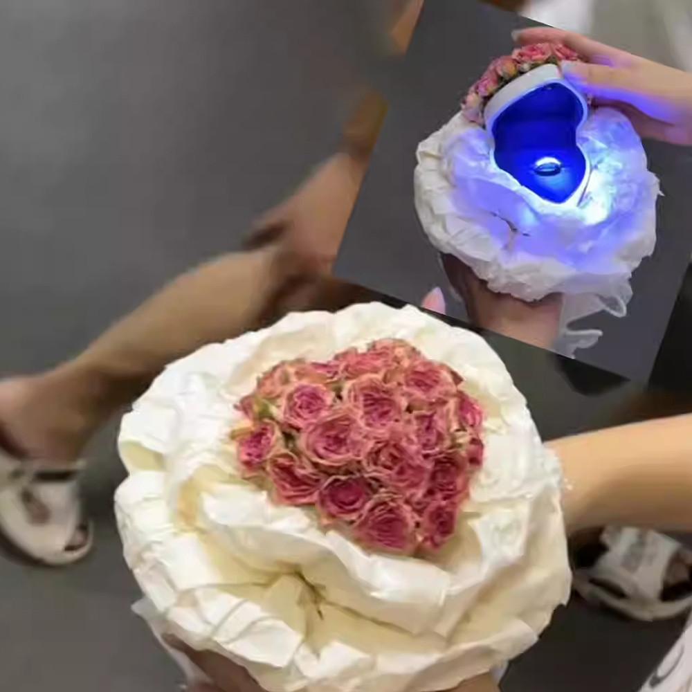 Criativo DIY Buquê De Rosas Anel Caixa Material Pacote Caseiro Flores À ...