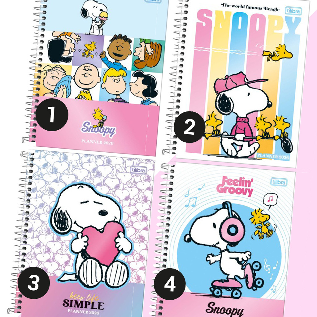 Planner 2026 Espiral Snoopy Tilibra | Shopee Brasil