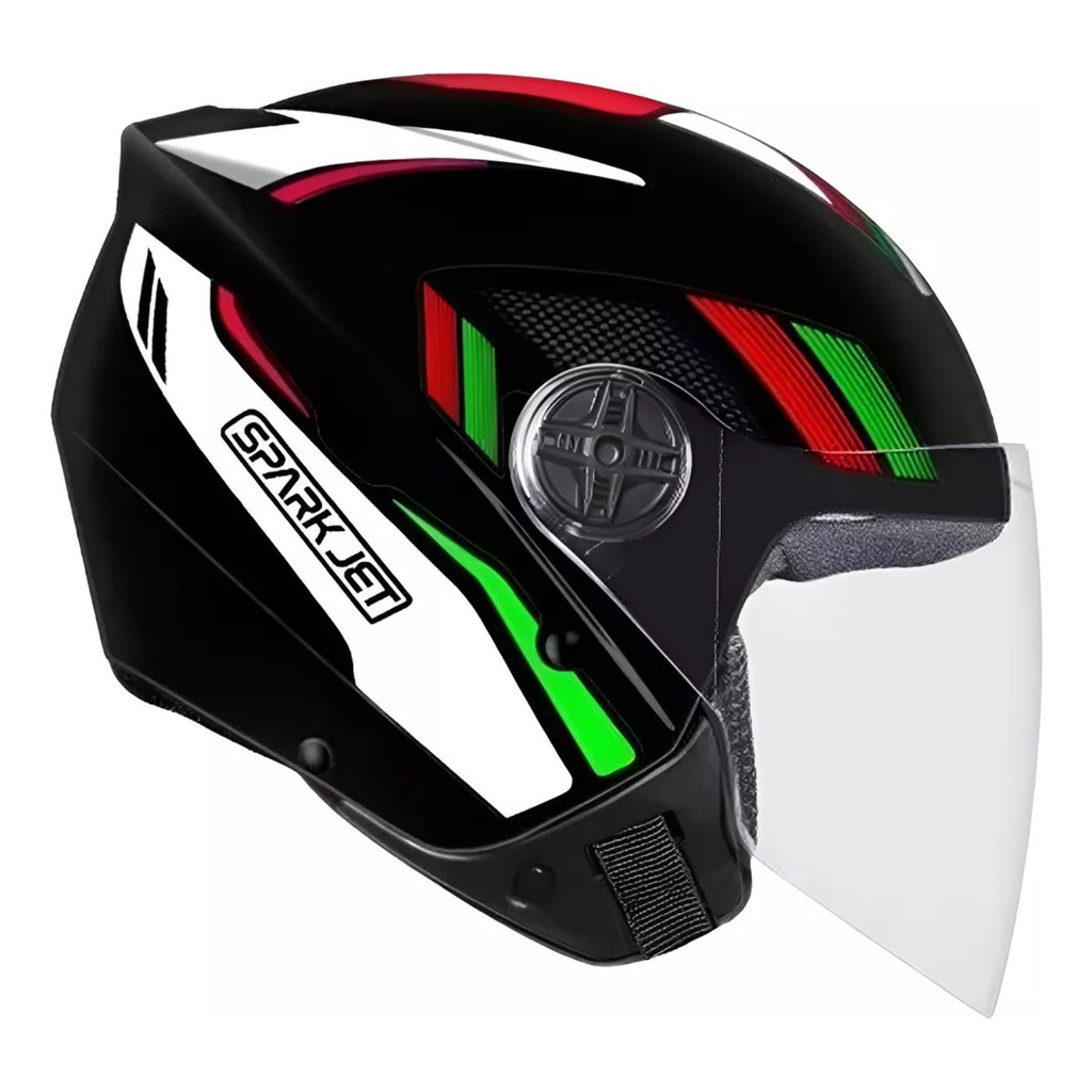 Capacete Spark Jet Sting Preto E Chumbo Tam 56 58 60 | Shopee Brasil