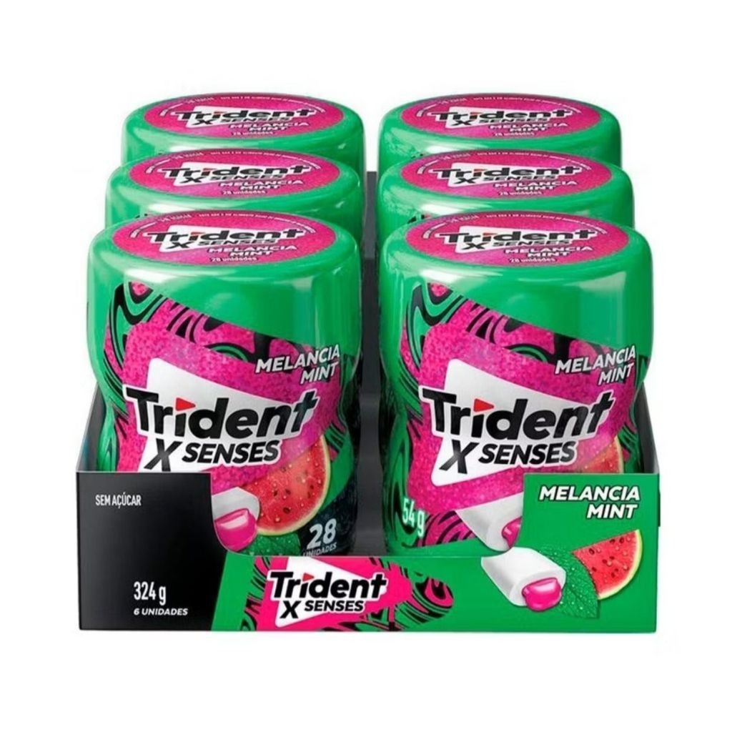 Trident X Senses Melancia contendo 6 potes de 54g cada | Shopee Brasil