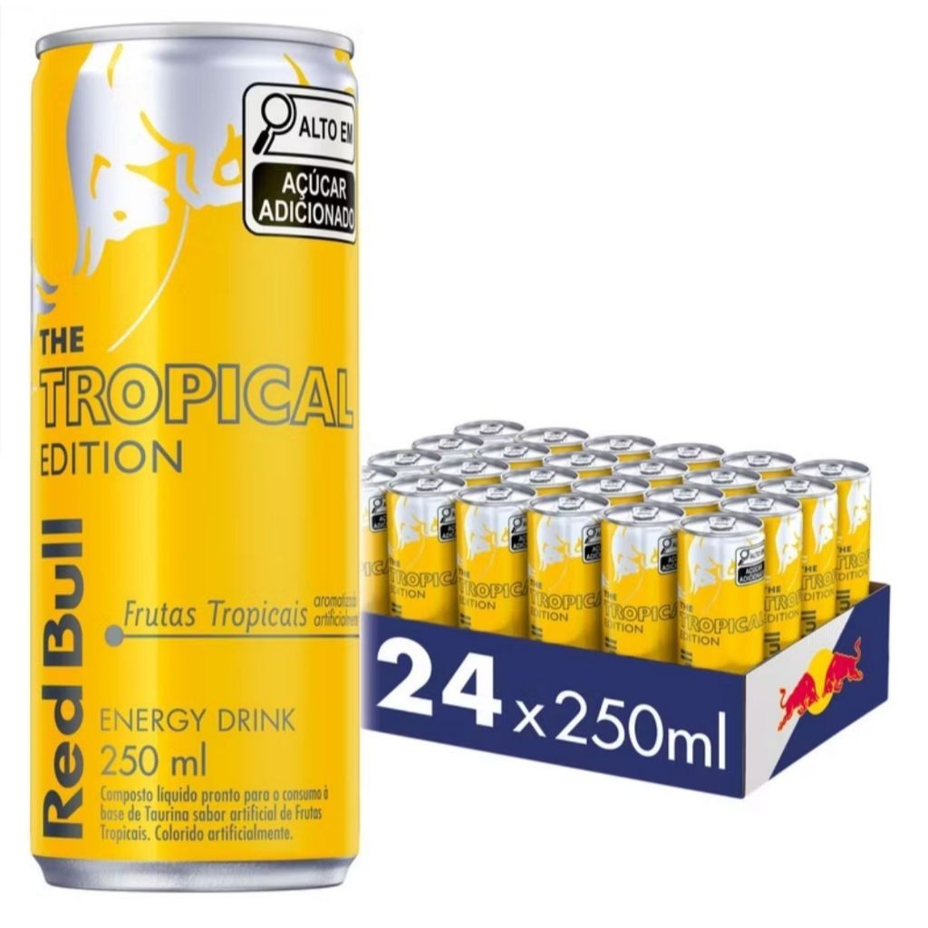 Energético Red Bull Tropical, 250 ml (24 latas) - Caixa lisa | Shopee ...