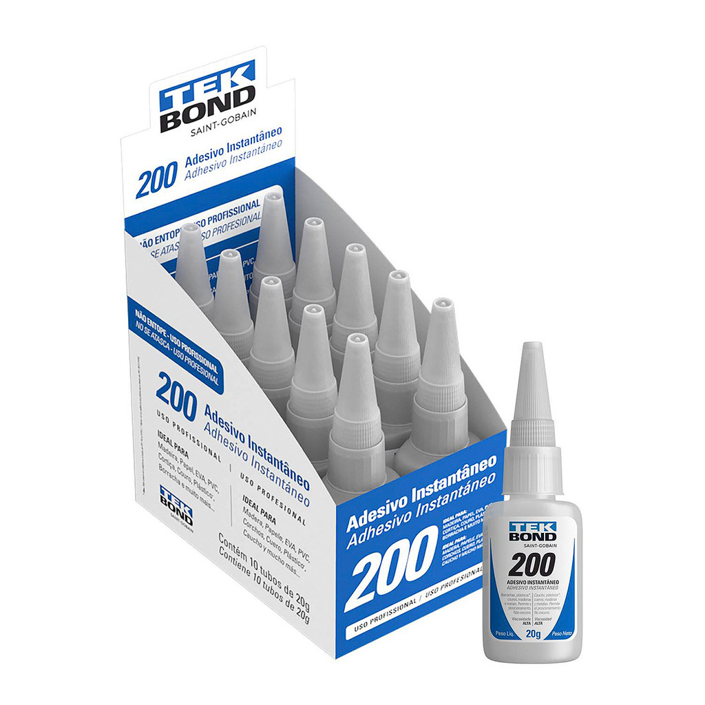 Cola Instantanea 200 Tekbond Bico Antientupimento 20g 10 Und | Shopee ...