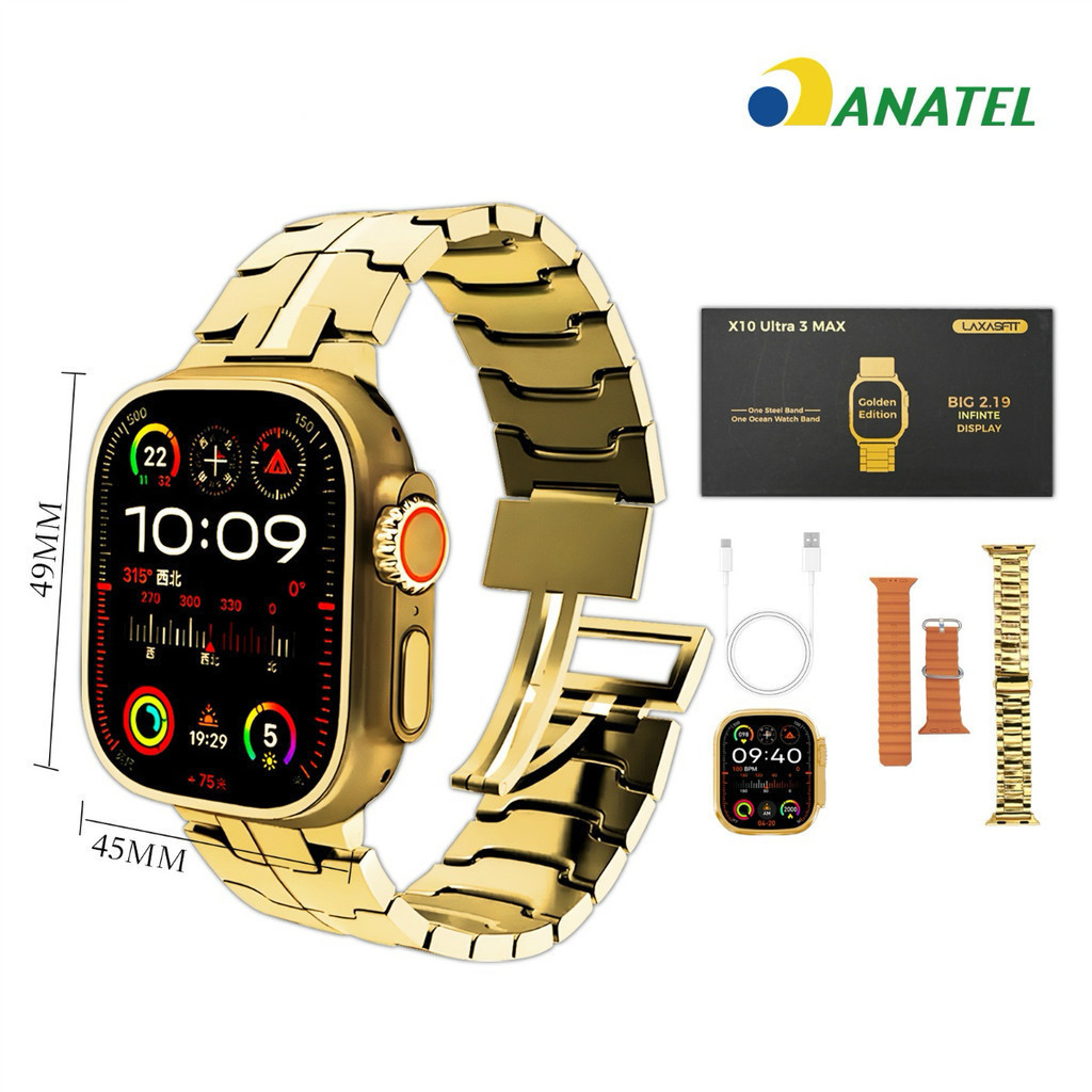 Relógio Smartwatch X10 Ultra 3 Max Ios E Android Ouro 2025 | Shopee Brasil