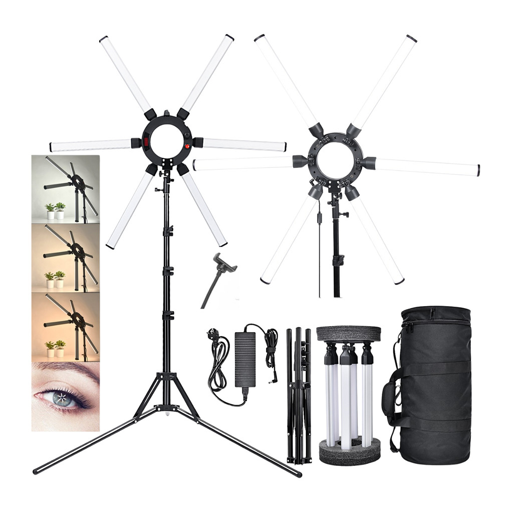 KIT LUMINÁRIA PROFISSIONAL RING LIGHT GRANDE LED STUDIO 120 W + TRIPÉ ...