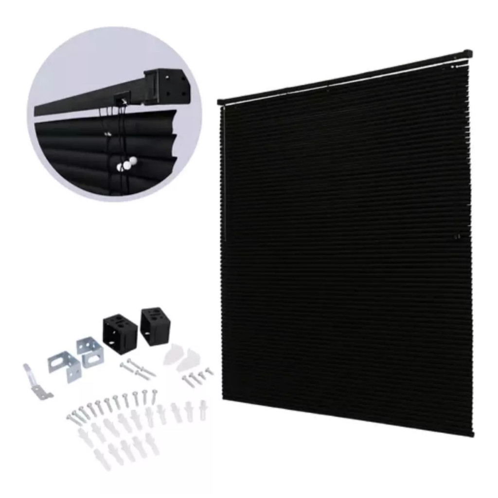 Persiana 1,40x1,30 Pvc 25mm Horizontal Anti Raios Uv Na Cor Preto ...