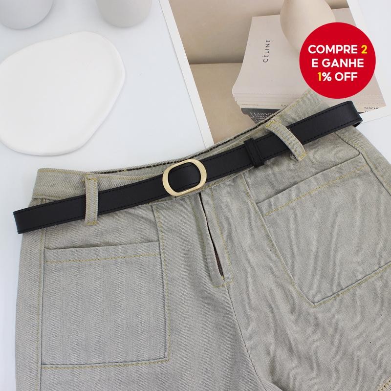 Cinto Dourado Ajustável Sem Furo para Jeans Skinny com Cintura Fina ...