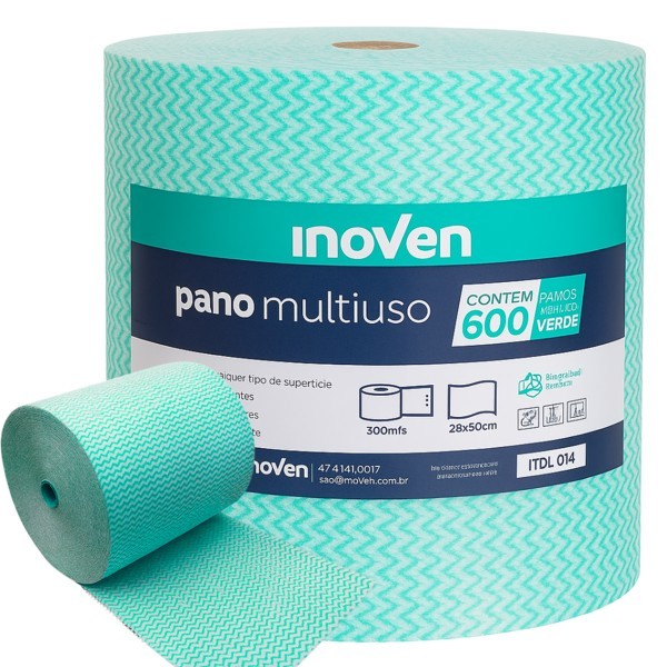 INOVEN PANO VERDE MULTIUSO 28X300M 800 UNID | Shopee Brasil