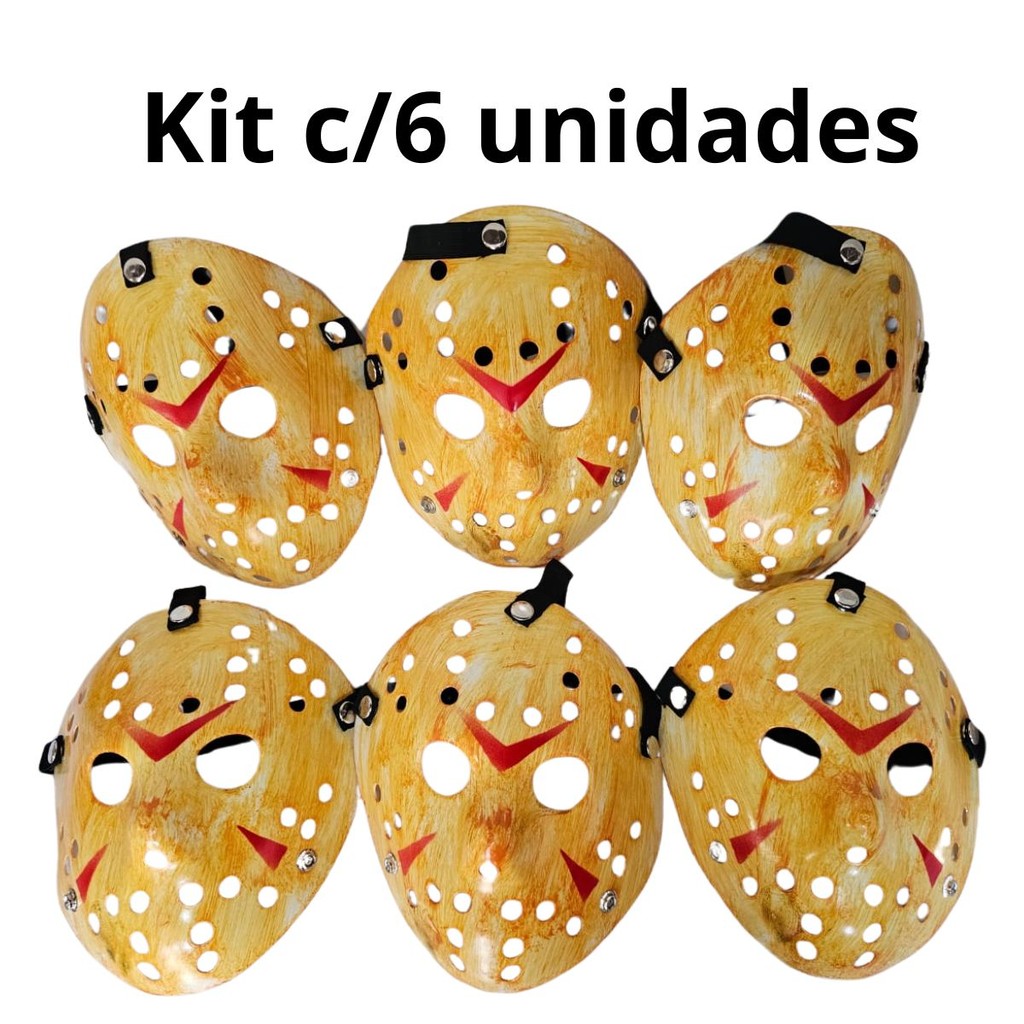 KIt C/6 Máscara Jason Terror Sexta Feira13 Halloween Cosplay | Shopee ...