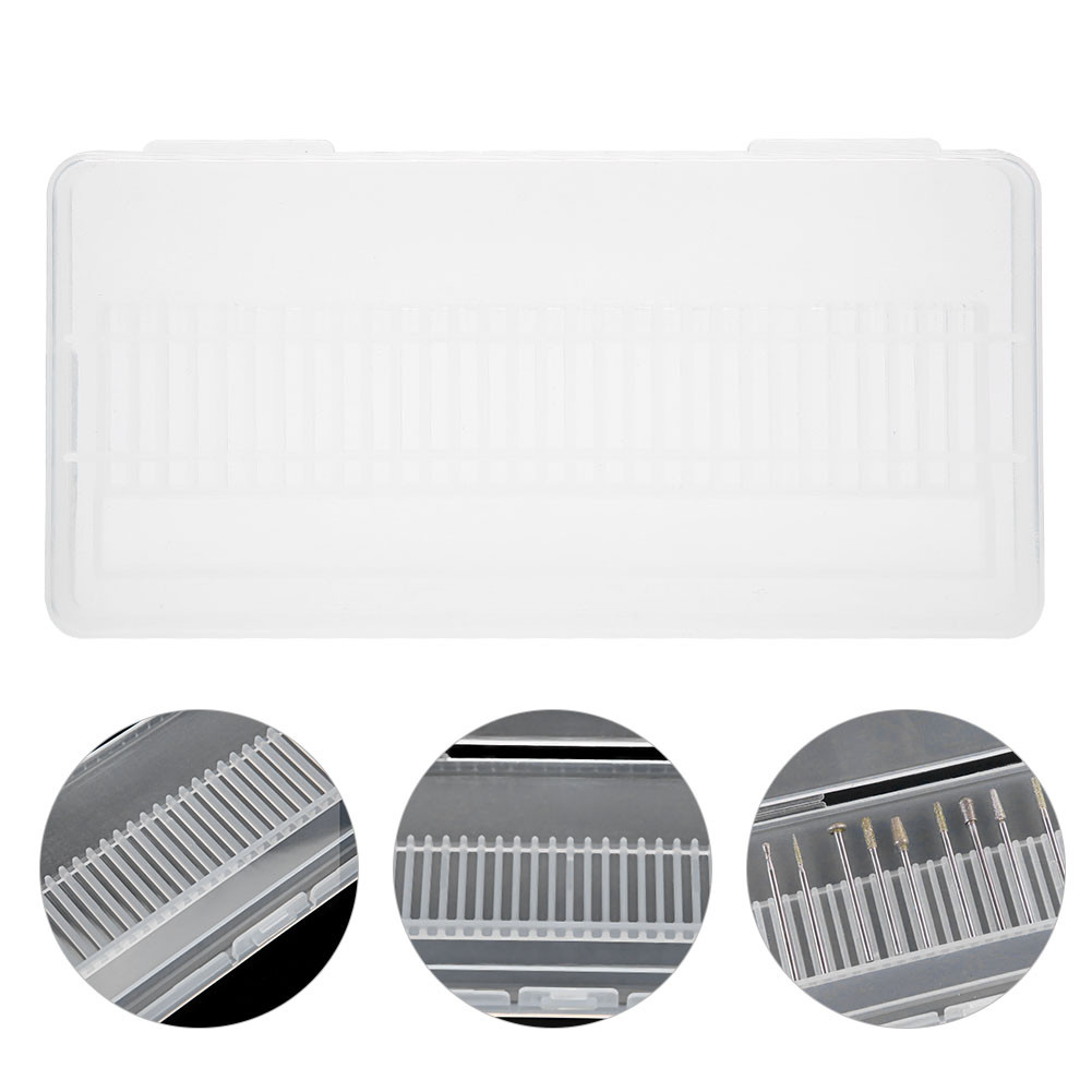 hyhyhy-br 30 Holes Storage Box Nail Art Drill Bits Manicure Container Holder Display Case ...