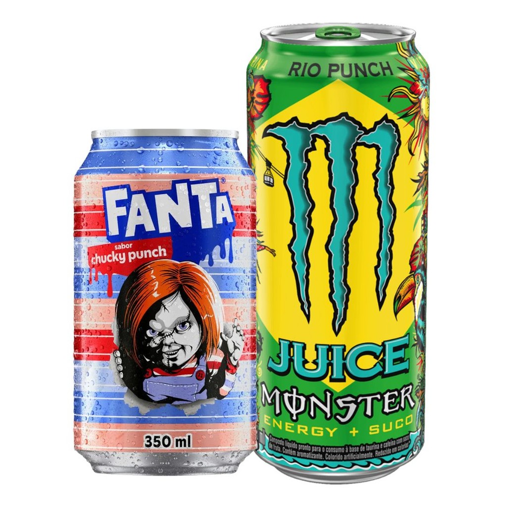 Kit Monster Rio Punch 473ml + Fanta Chucky Punch Mistério Lata 350ml ...
