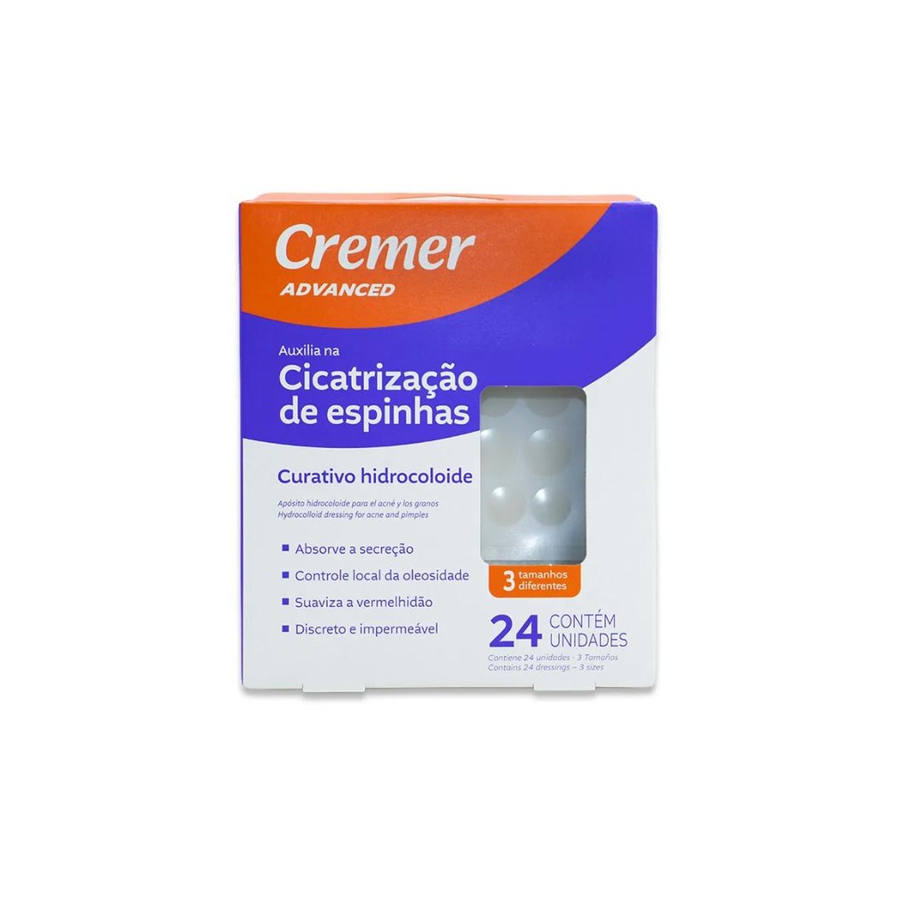 Curativos Hidrocoloide Acnes e Espinhas 24un Cremer | Shopee Brasil
