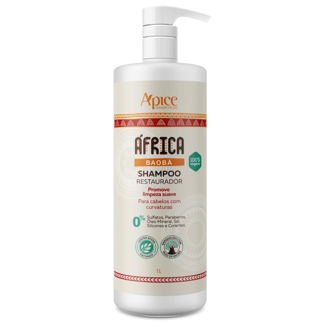 Apice Shampoo Restaurador África Baobá 1L Vegano | Shopee Brasil