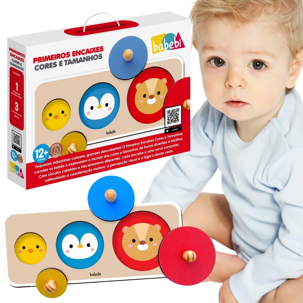 Brinquedo Educativo Encaixar Cores Tamanhos Infantil Bebês | Shopee Brasil