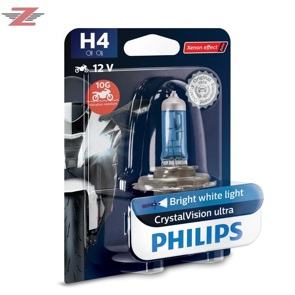 Lampada Farol Moto H4 Phillips Motos CrystalVision H4 60/55w | Shopee ...