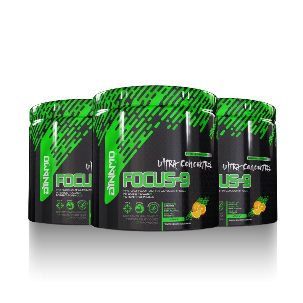 Kit 3x Pré Treino Focus-9 105g Dynamo Labz | Shopee Brasil