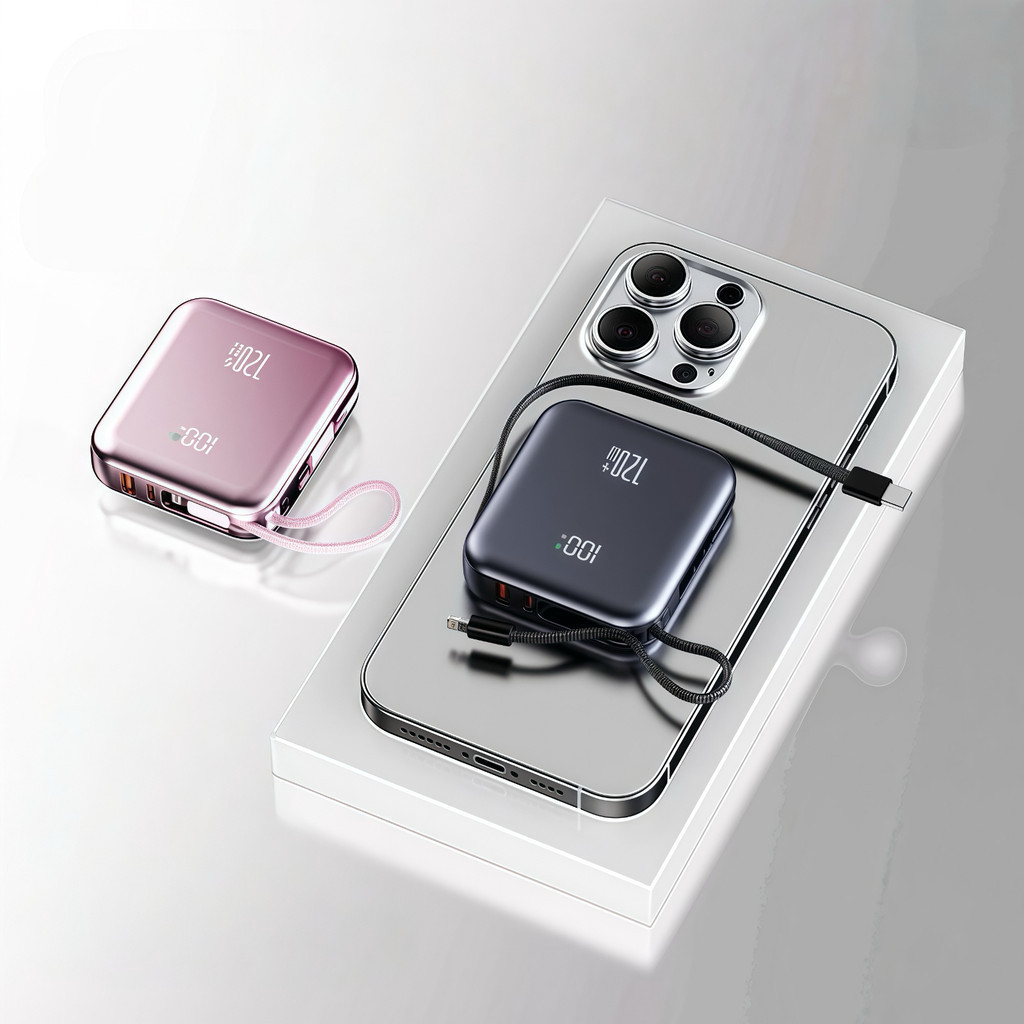 Mini power bank portátil 20.000 mAh com IOS e cabo Tipo C | Shopee Brasil