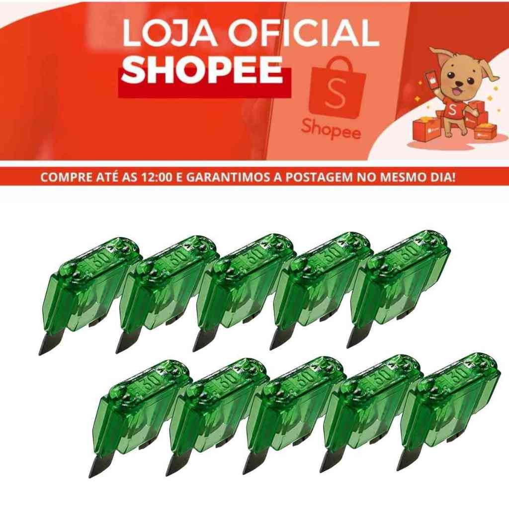 10 Fusivel Max Lamina 30A HIKARI Universal Automotivo Carro Sistema ...