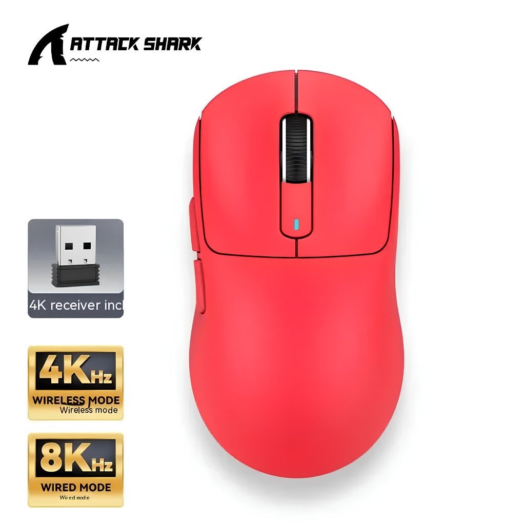Mouse ATTACK SHARK X3 Sem Fio Com Sensor PAW3395 650IPS 26000 DPI, 2 ...