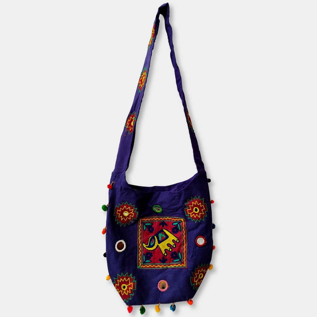 Bolsa Média com Ziper Indiana Bordada Tecido Patchwork | Shopee Brasil