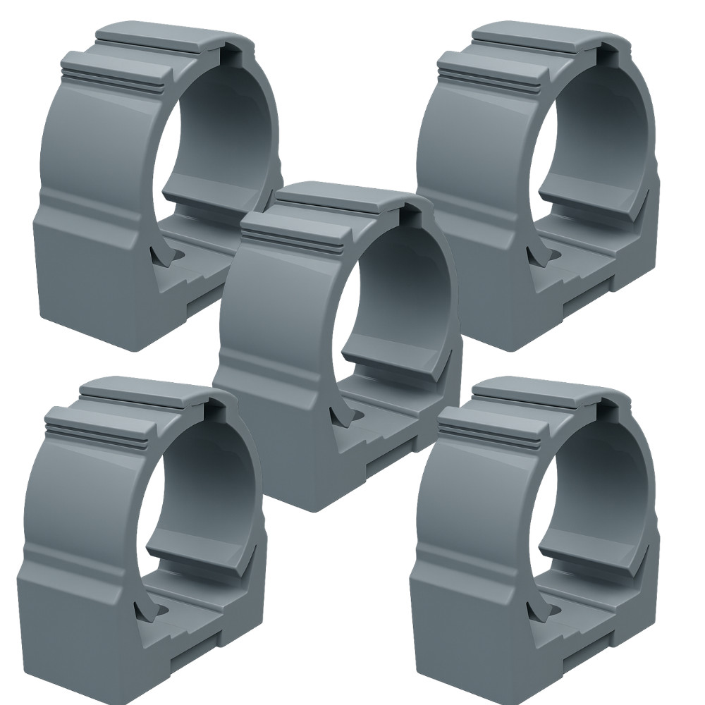 KIT 5 ABRACADEIRA PVC CINZA 1/2" MASSTER | Shopee Brasil