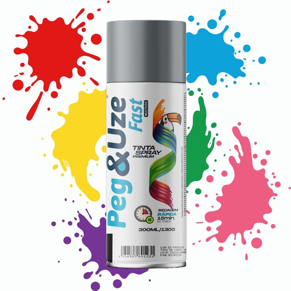 3 Tinta Spray Primer Cinza Fundo Preparador Peg&Uze Fast 300ml | Shopee ...