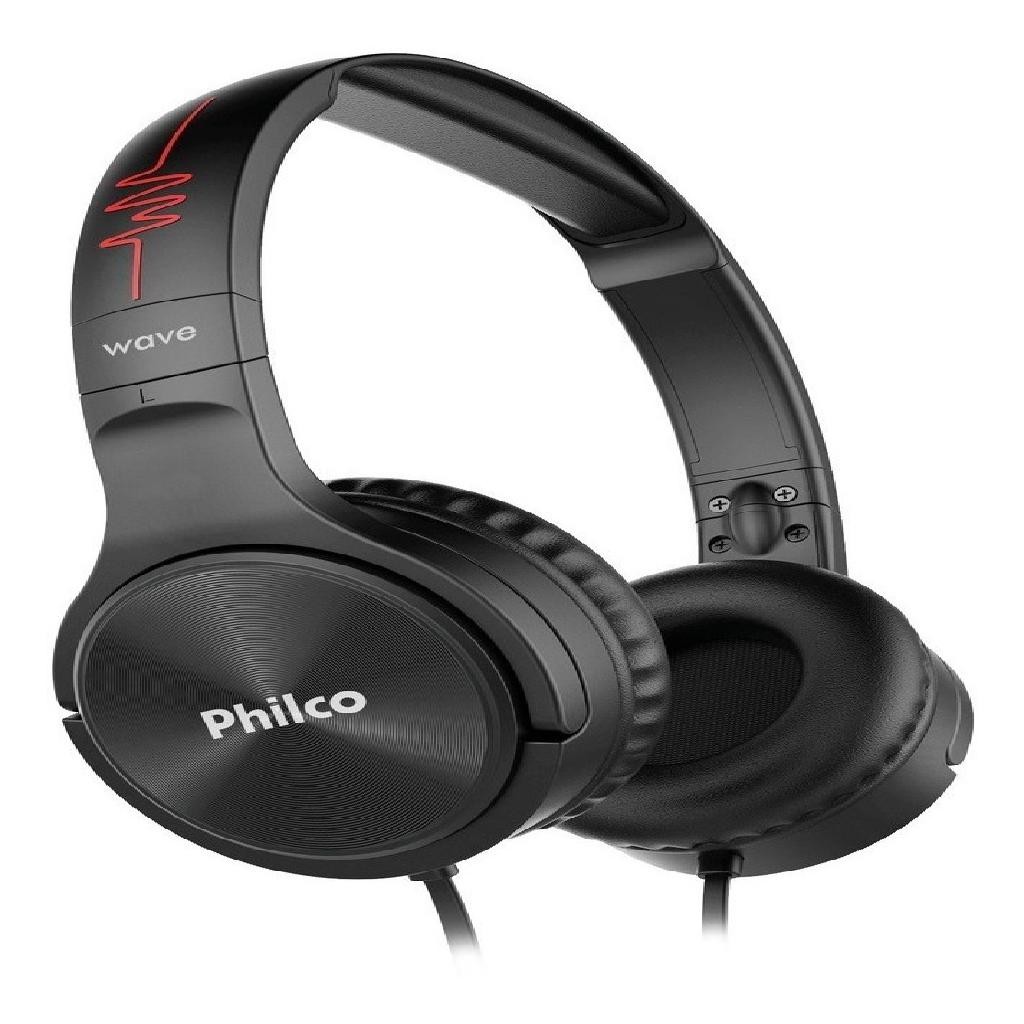Fone De Ouvido Philco Pfo02p Wave Flat Cor Preto | Shopee Brasil