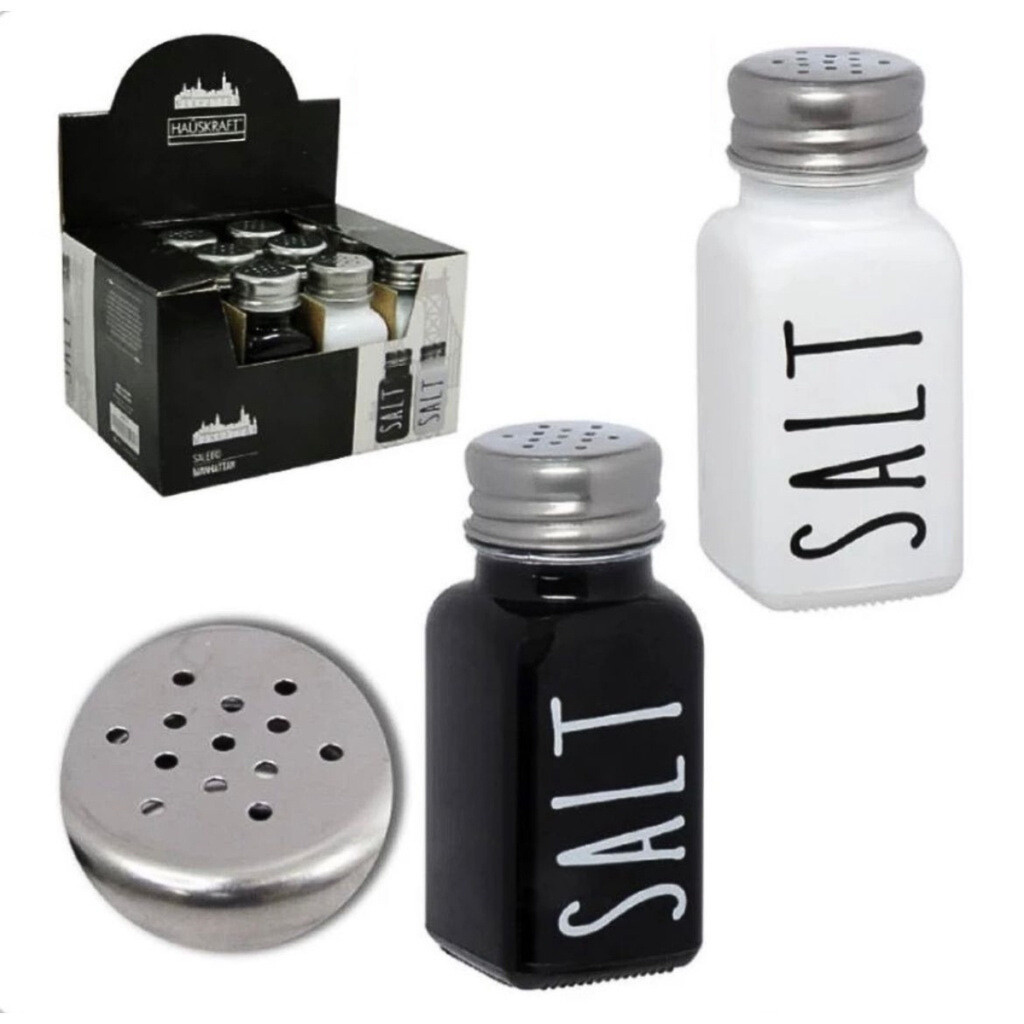 Saleiro de Vidro Tampa Inox Mesa com Manhattan 80 ML Salt Cor Enviado ...
