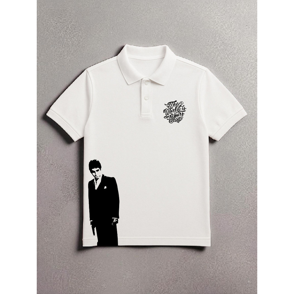 Polo “The World is Yours” | Scarface Algodão Pronta Entrega Streetwear ...