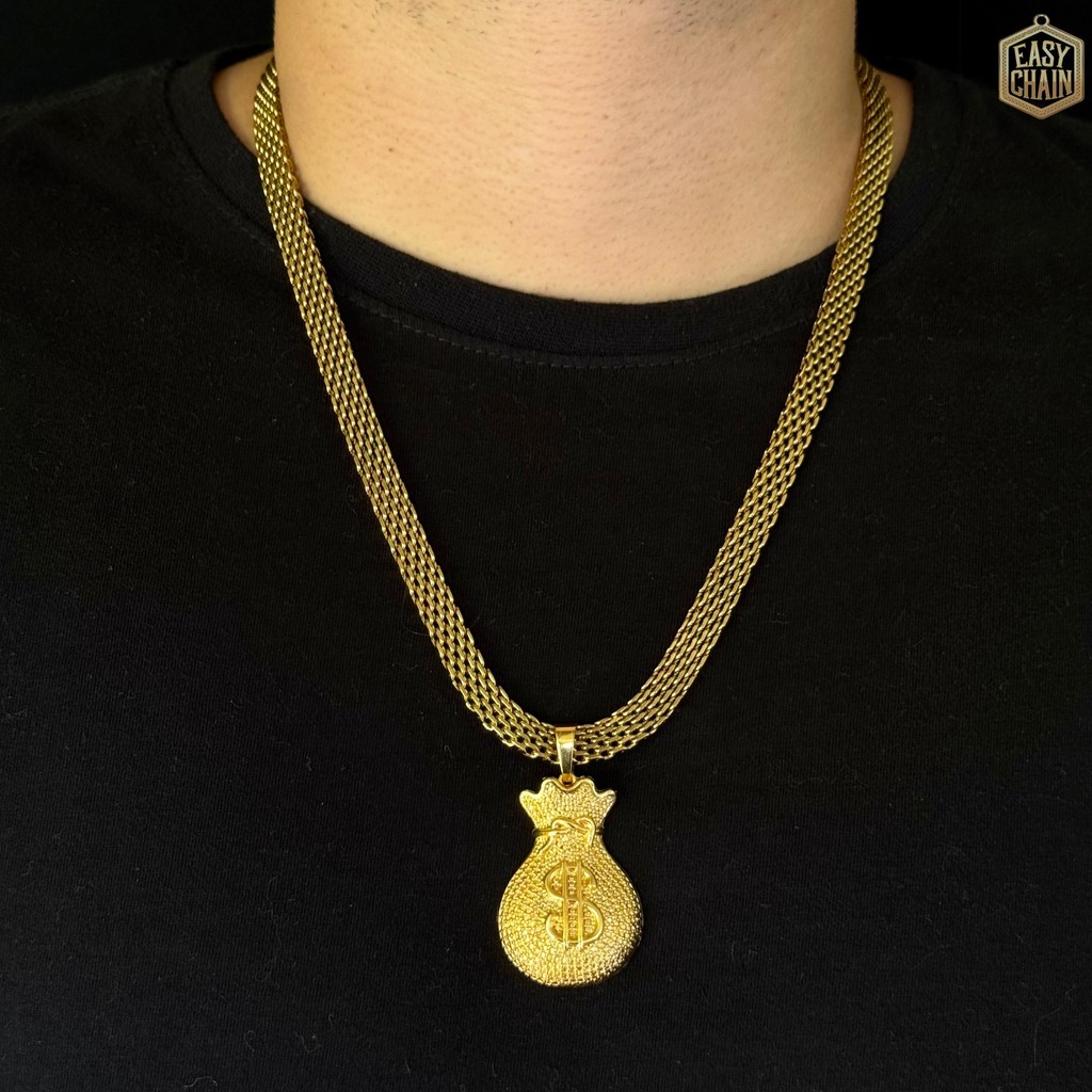 Corrente Moeda Antiga envernizada Estilo Influencer Pingentes ...