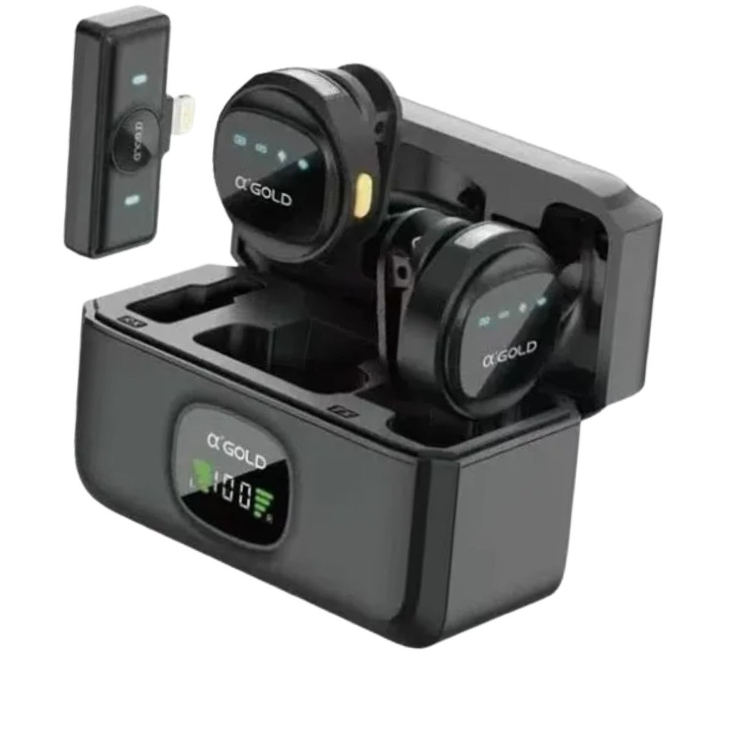 Microfone Lapela Agold Tipo C Sem Fio Duplo Redondo MCF29 | Shopee Brasil