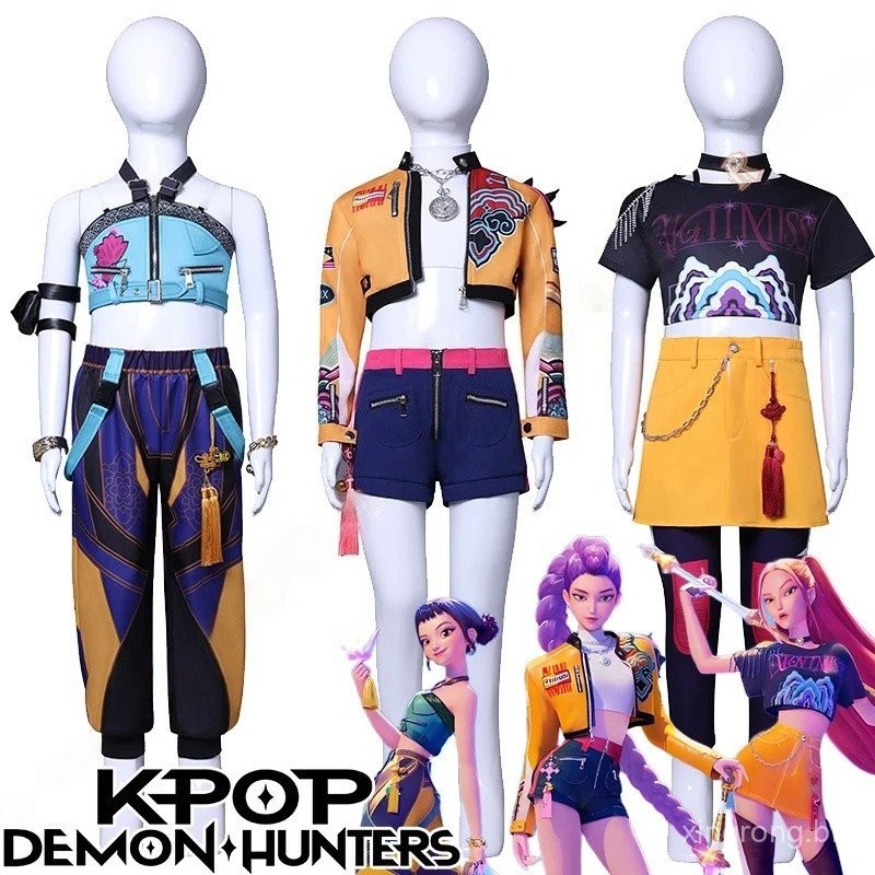Fantasia de Cosplay de Anime KPop Demon Hunters Rumi Zoey Uniforme ...