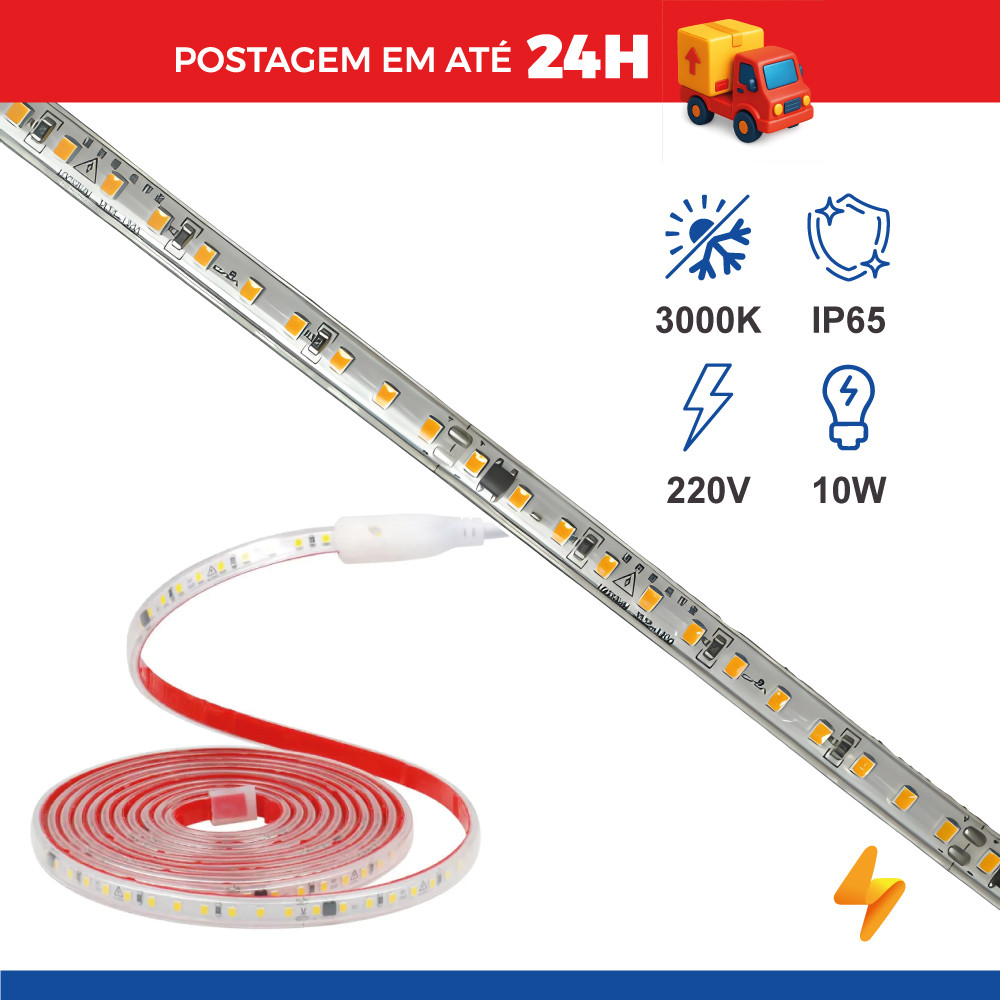 Fita LED 10W 220V IP65 3000K - Elgin | Shopee Brasil