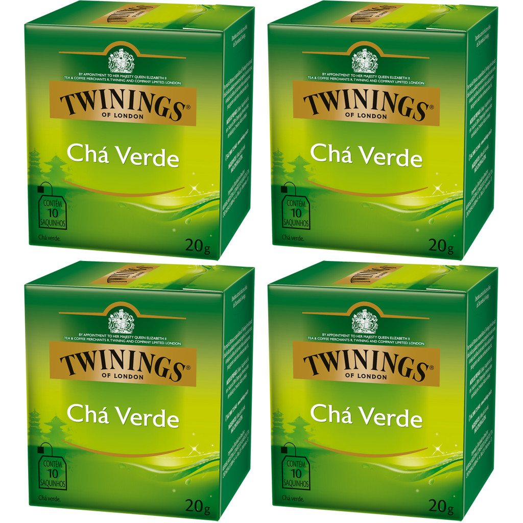 Chá Twinings Verde Kit 4 Caixas 40 Sachês | Shopee Brasil