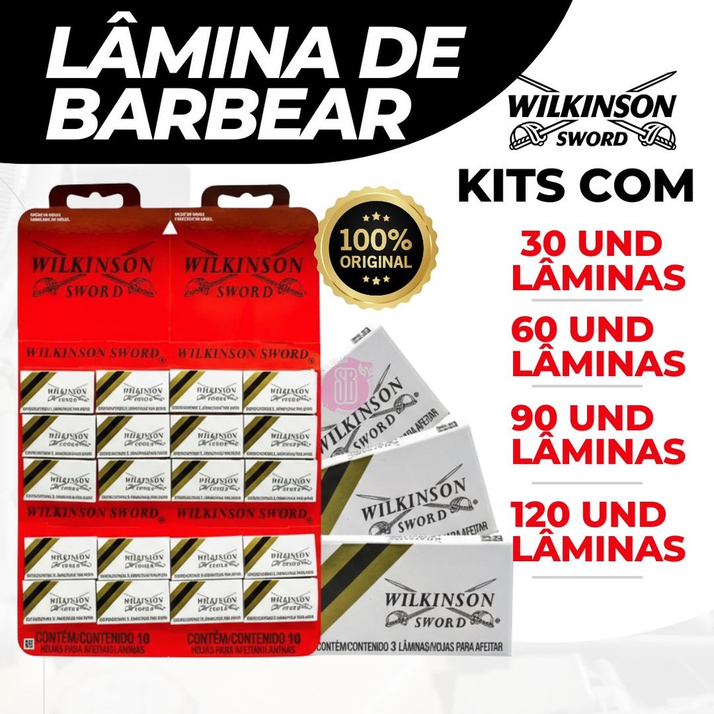 Kit Completo Lâmina De Barbear Gilete Wilkinson Original Cartelas ...