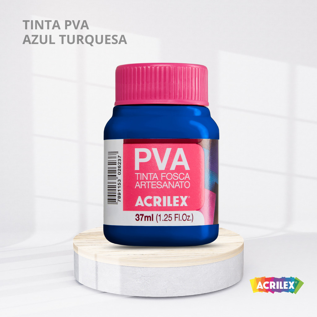 TINTA PVA FOSCA PARA ARTESANATO COM 37ML COR AZUL TURQUESA | Shopee Brasil