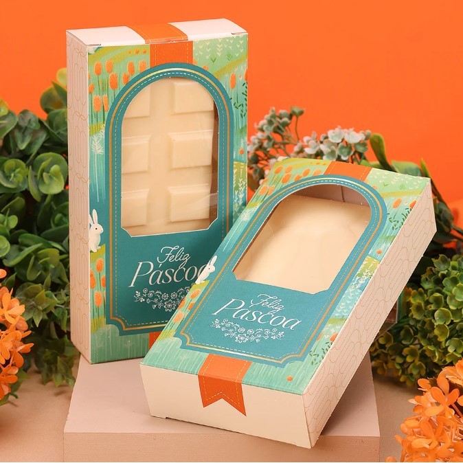 Caixa Para Barra de Chocolate 300g Com Visor Natureza Pct. C/ 10 Unid ...