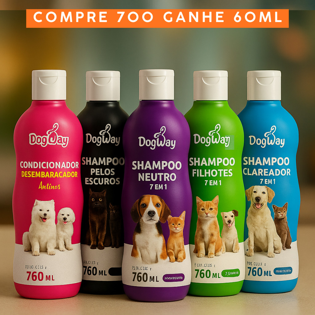 Shampoo neutro DogWay 7 em 1 760ML – Limpeza, Brilho e Proteção ...