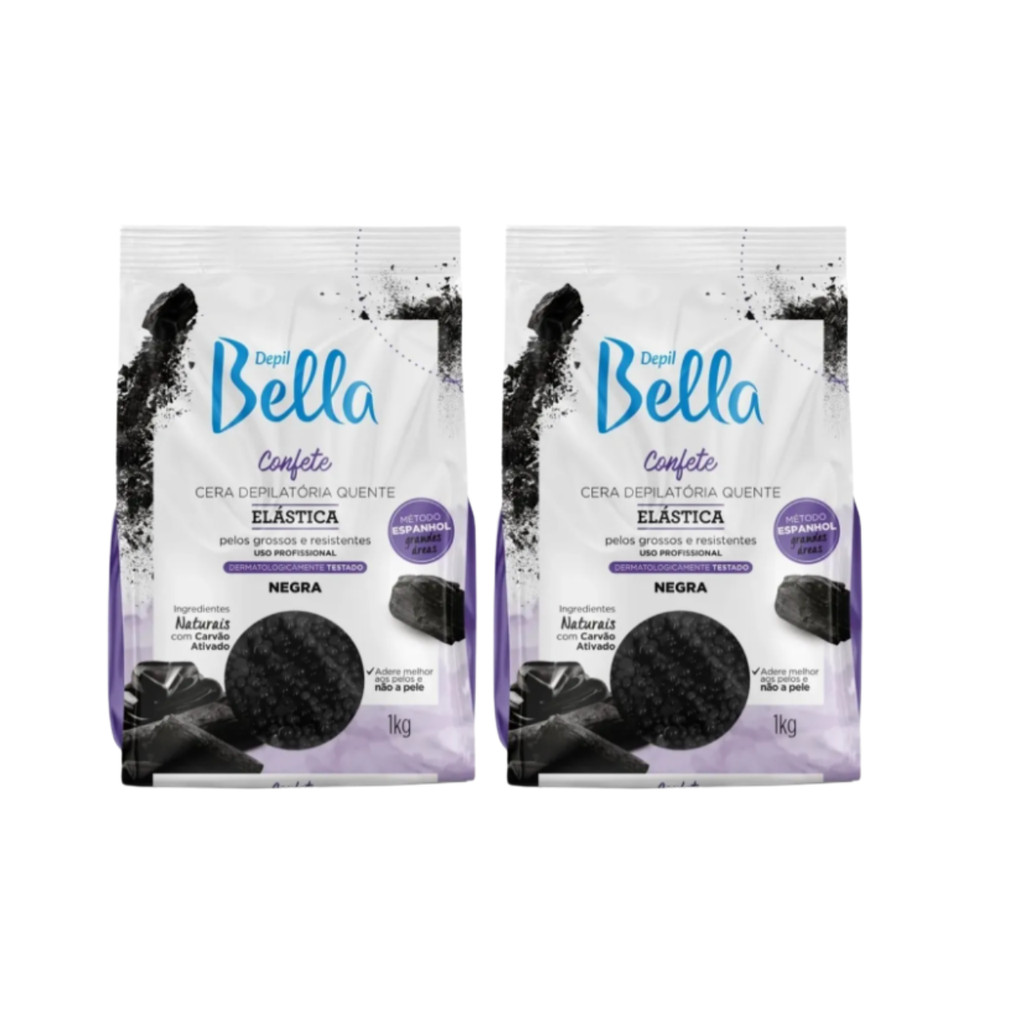 Kit Cera Depil Bella Confete Negra 1kg C/2 | Shopee Brasil
