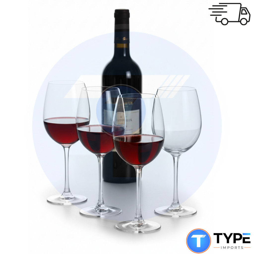 Conjunto 4 Taças Vinho Tinto Cristalino Bojo Largo Aerador Premium ...