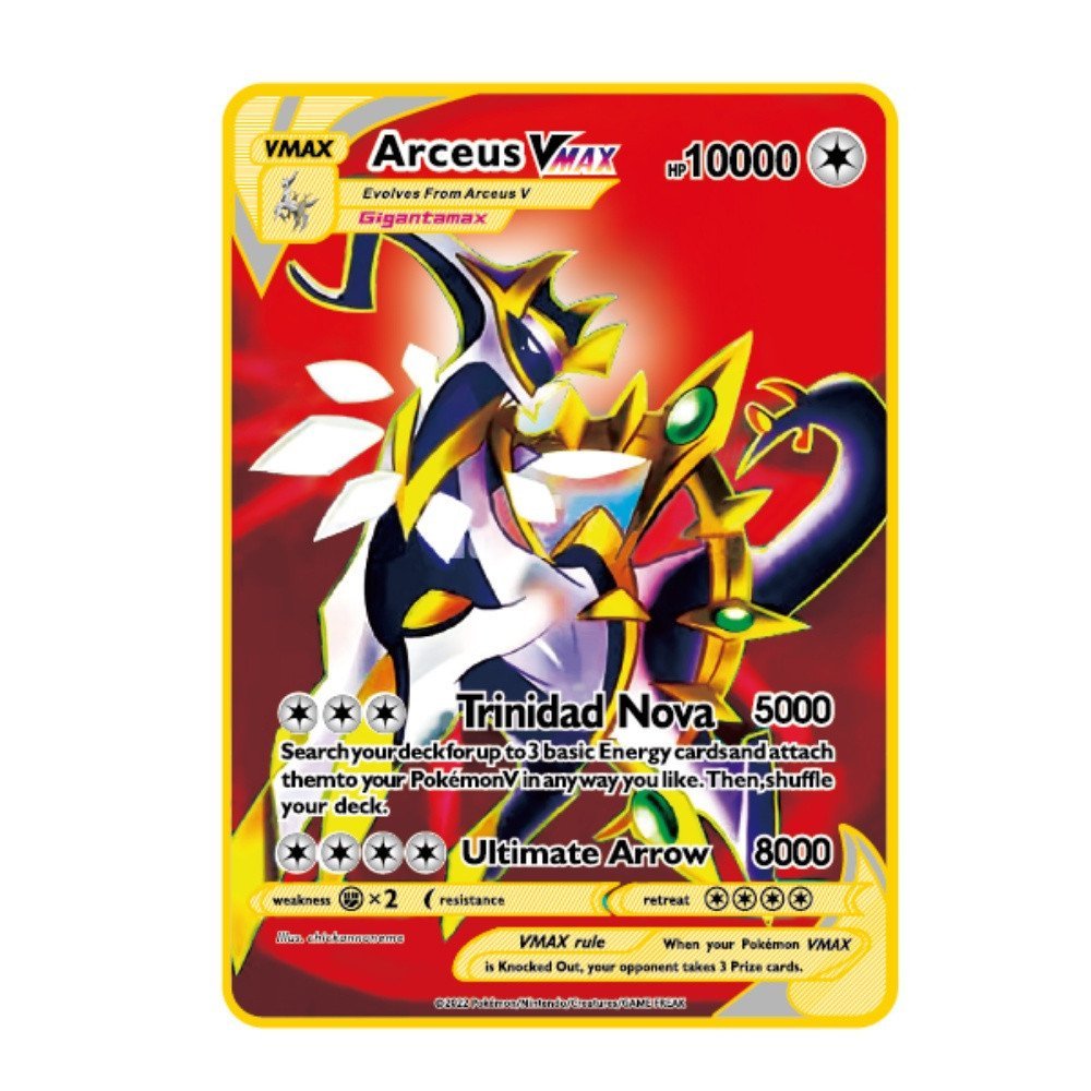 Novo Arceus Vmax Pokemon Metal Card 10000Point Edição Limitada Cartas ...