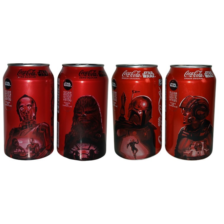 Kit 4 Coca Cola Star Wars C3PO Chewbacca Boba Fett Paul Dameron Lata de ...
