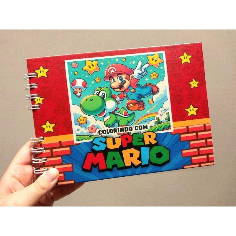 Livro De Colorir Super Mario 50 Desenhos Livro Capa Dura ENVIO IMEDIATO ...