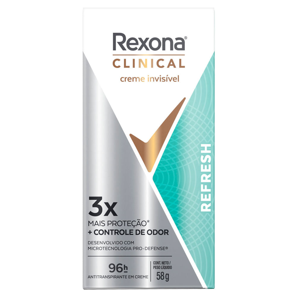 Desodorante Antitranspirante Rexona Clinical Creme Refresh 58g | Shopee ...