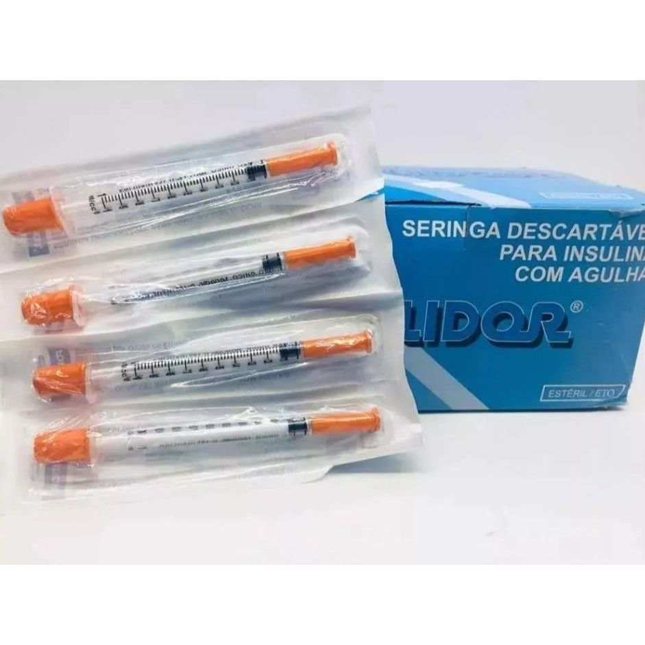 Seringa 1 Ml Descartável C/ Agulha 8x0,30mm Caixa C/ 100 Und | Shopee ...