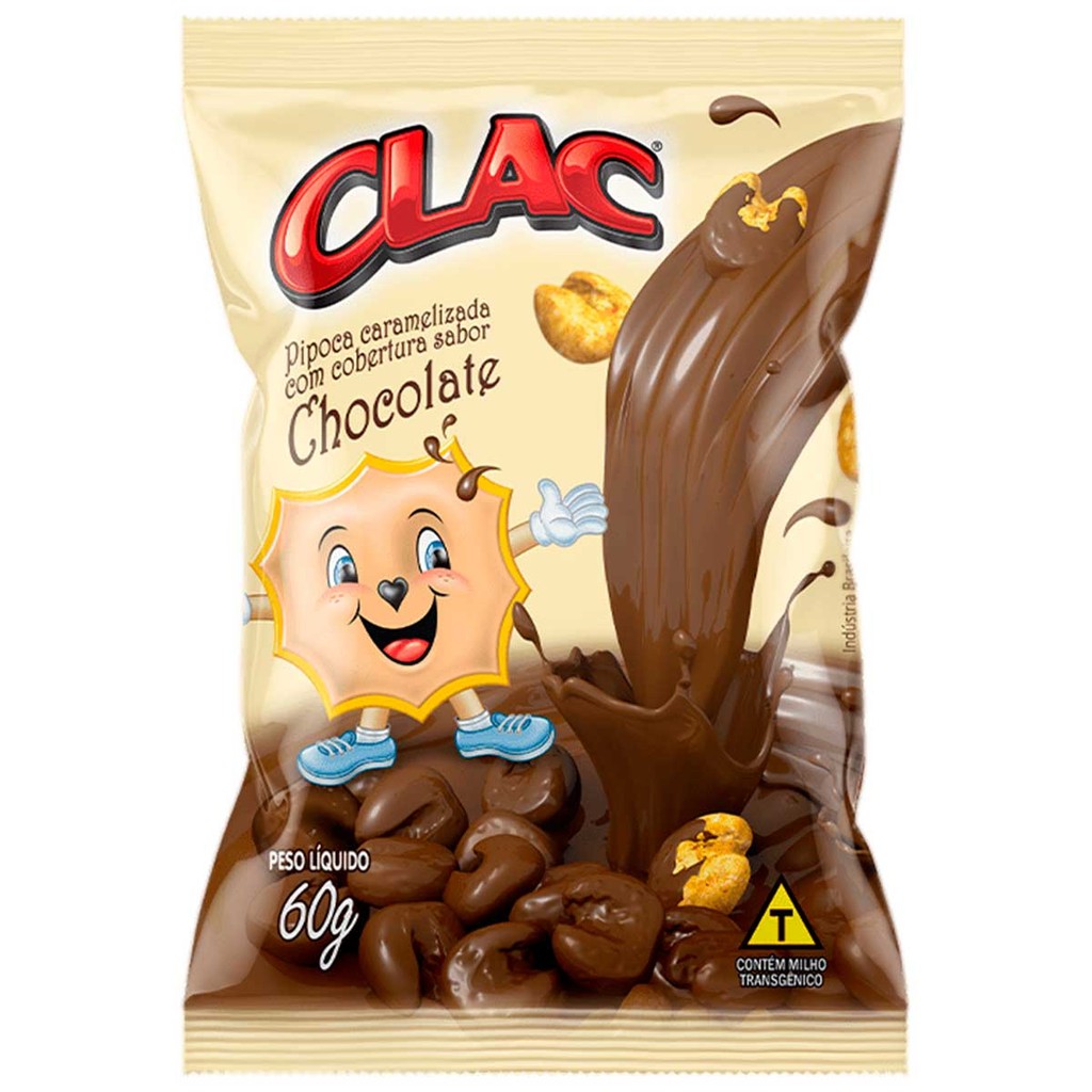Pipoca Caramelizada com Cobertura Sabor Chocolate 50g - Clac | Shopee ...