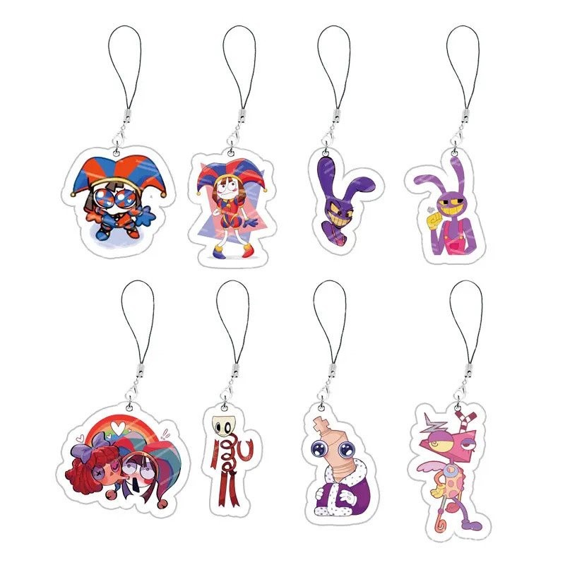 Corrente de celular de acrílico The Amazing Digital Circus, chaveiro ...