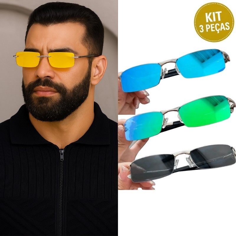 KIT 3 Lupinha do Vilão Espelhada Lupa de Vilão Top Proteção UV400 ...