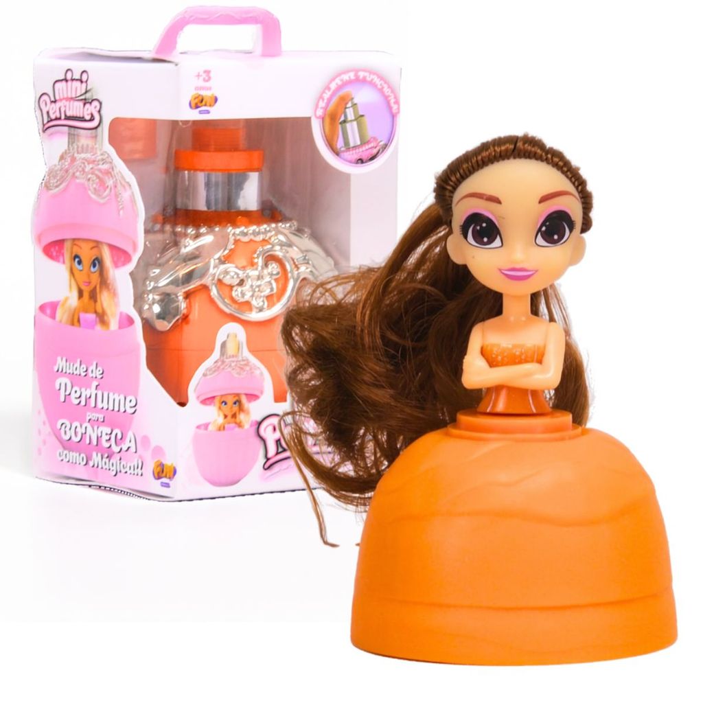Porta Perfume Mini Boneca Leah Laranja - Fun | Shopee Brasil